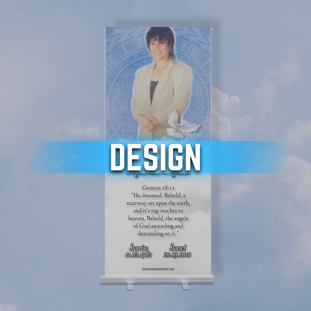 Pull Up Banner with Design – In Loving Memory NZ